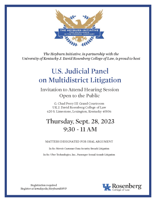 The John G Heyburn Ii Initiative And Uk Rosenberg Law To Host Us Judicial Panel On